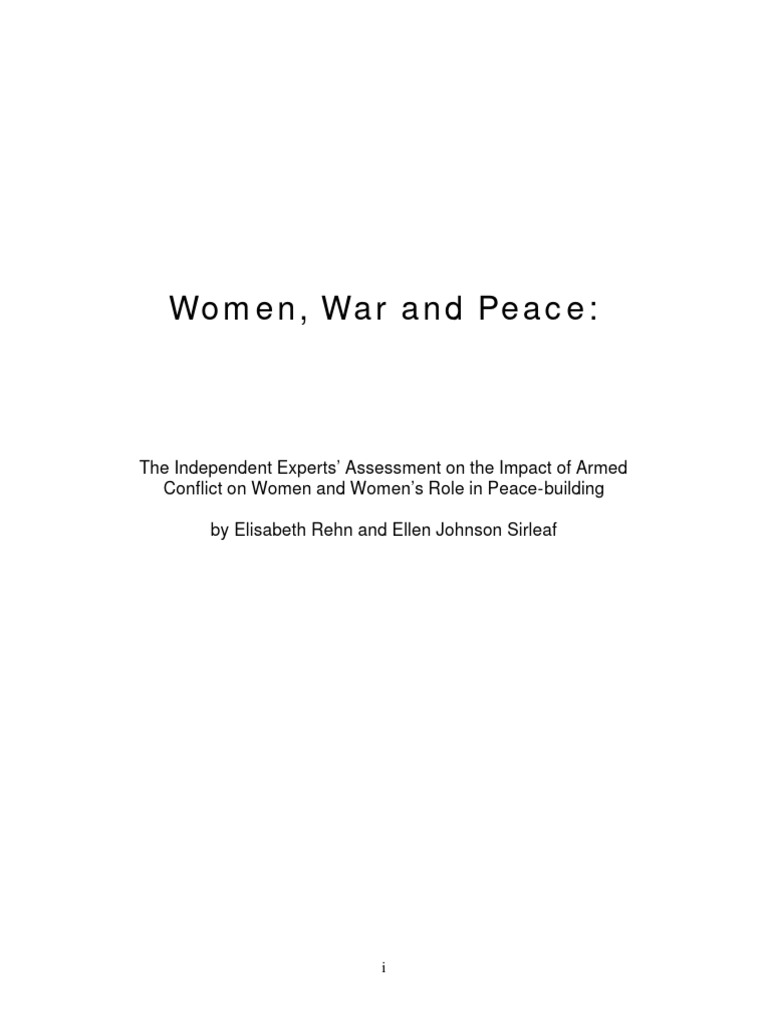 Women, War, and Peace Assessment Report | PDF | Peacebuilding | United ...