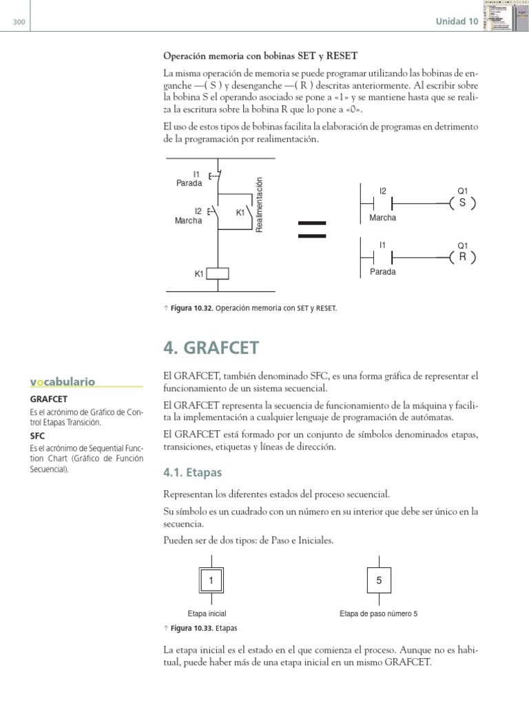 GRAFCET: Programación SET y RESET | PDF | Programación de computadoras | Lenguaje de programación