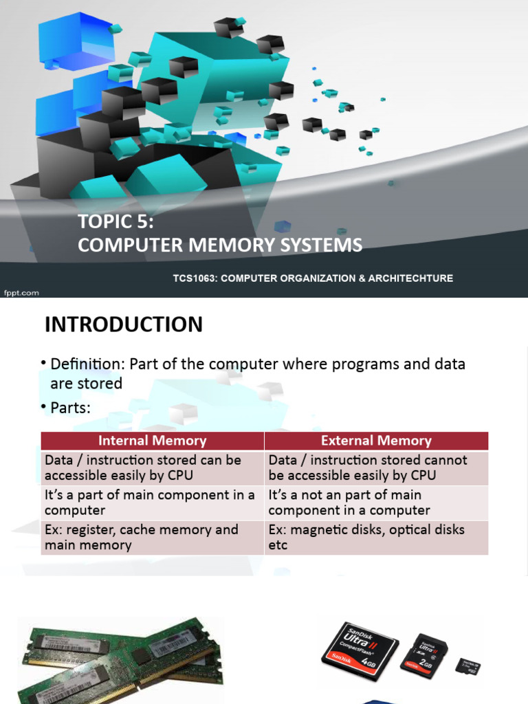 Computer Organization Architecture Topic 5 Pdf Random Access Memory Computer Data Storage 