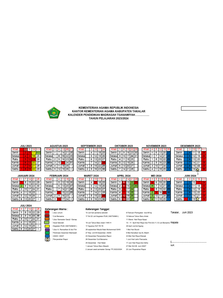 2.kalender Pendidikan TP 2023-2024 | PDF