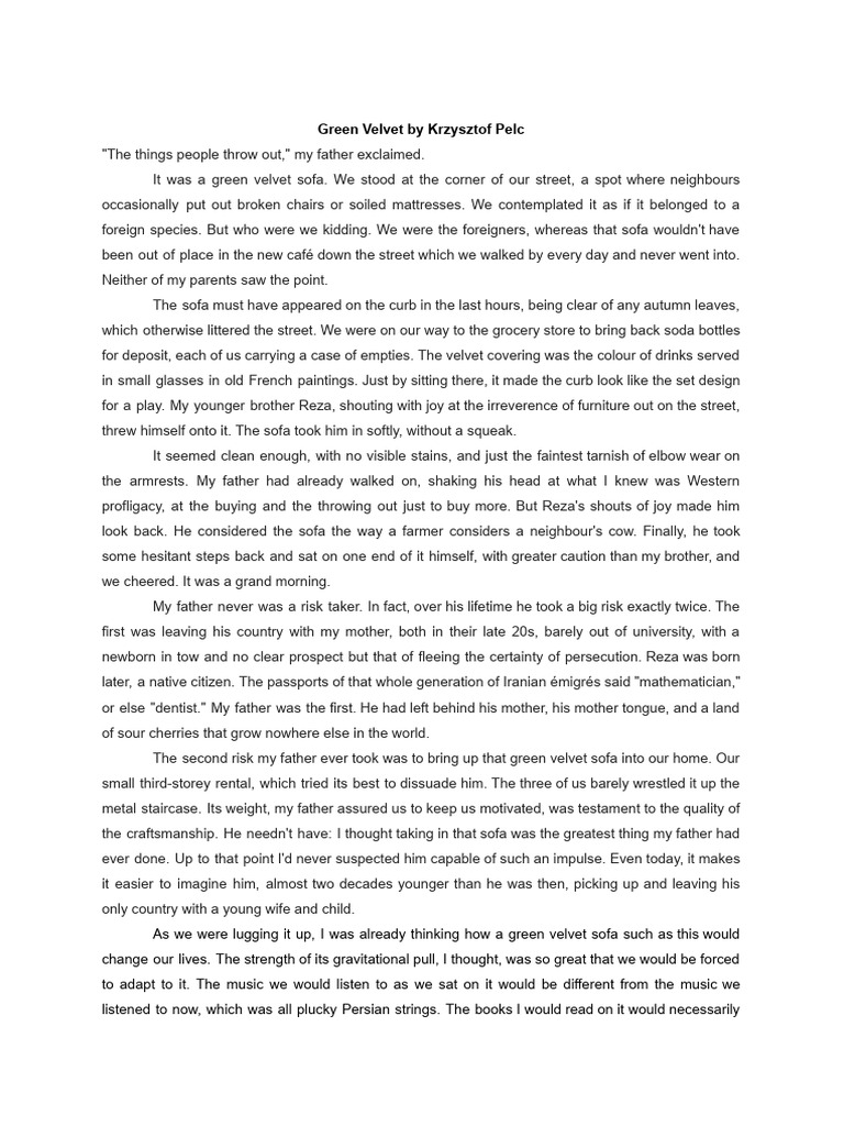 Green Velvet by Krzysztof Pelc | PDF