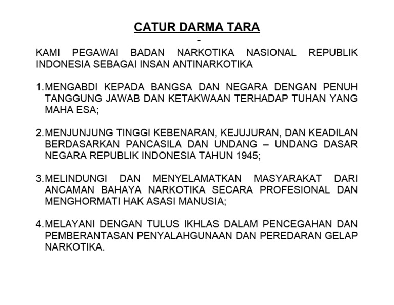 Catur Darma Tara BNN | PDF | Ilmu Sosial