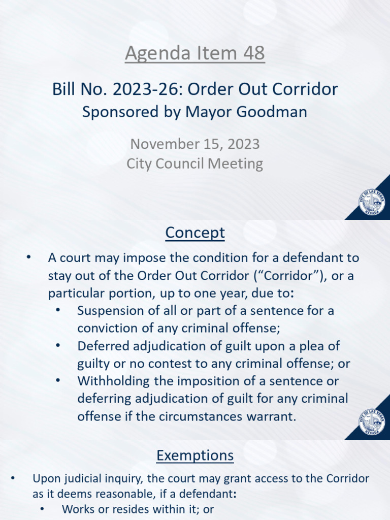Order Out Corridor Proposal Overview | PDF | Nolo Contendere | Government