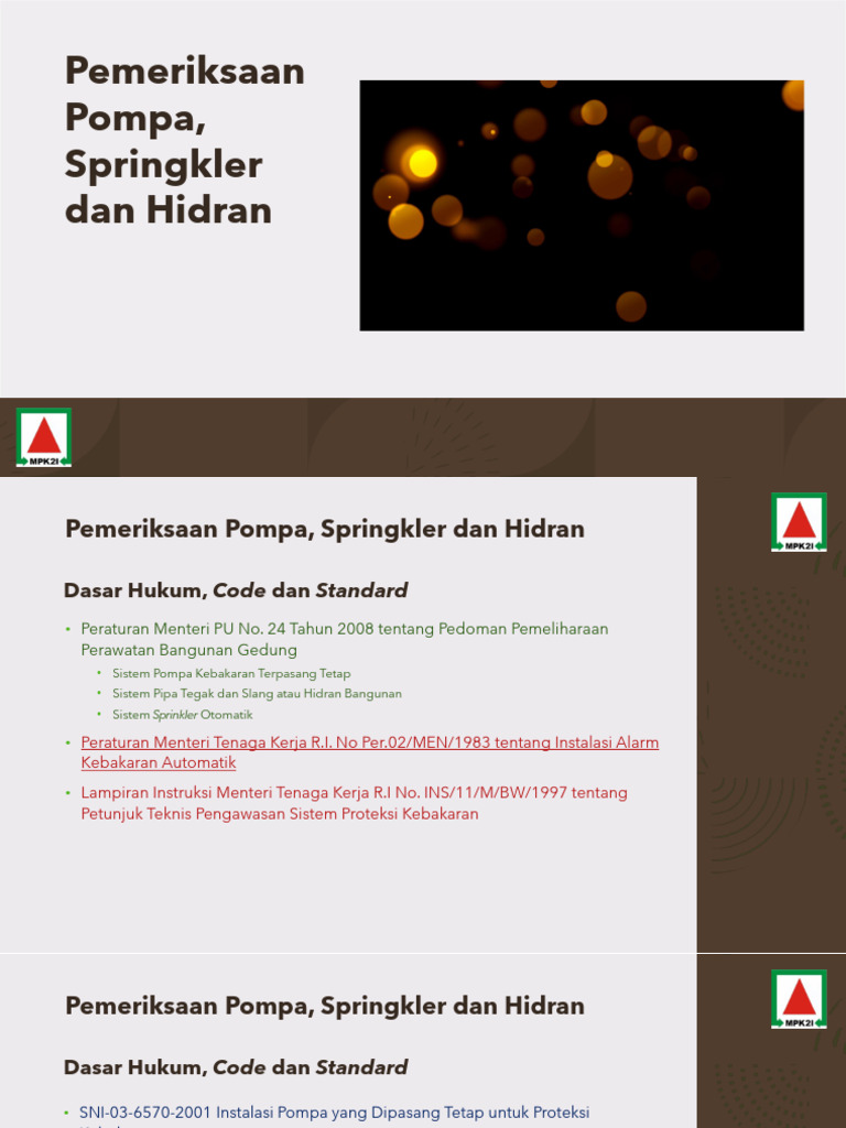 Pemeriksaan Pompa, Springkler Dan Hidran | PDF | Griya & Taman | Teknologi & Rekayasa