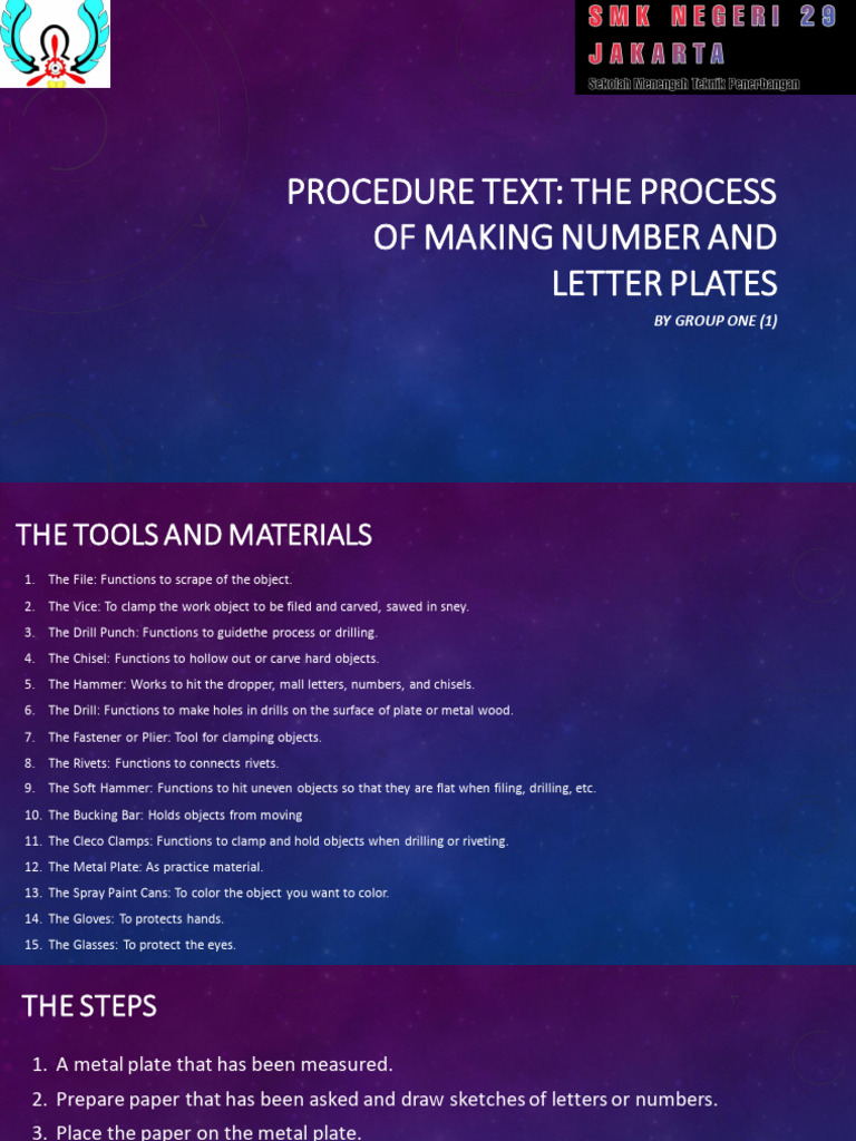 The Process of Making Number and Letter Plates (Procedure Text) | PDF ... The Process of Making Number and Letter Plates (Procedure Text) | PDF ...