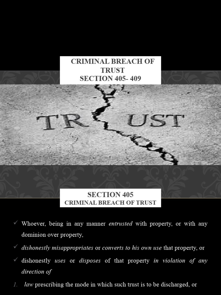 Criminal Breach of Trust | PDF | Fiduciary | Trust Law