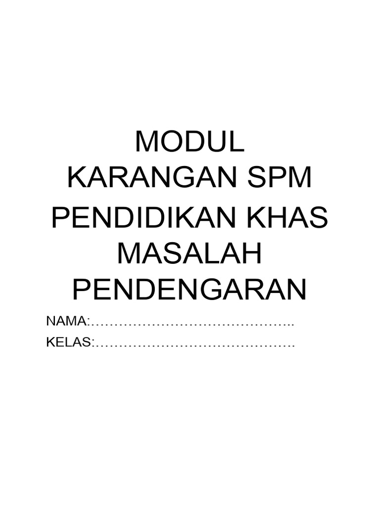 Modul Karangan SPM | PDF