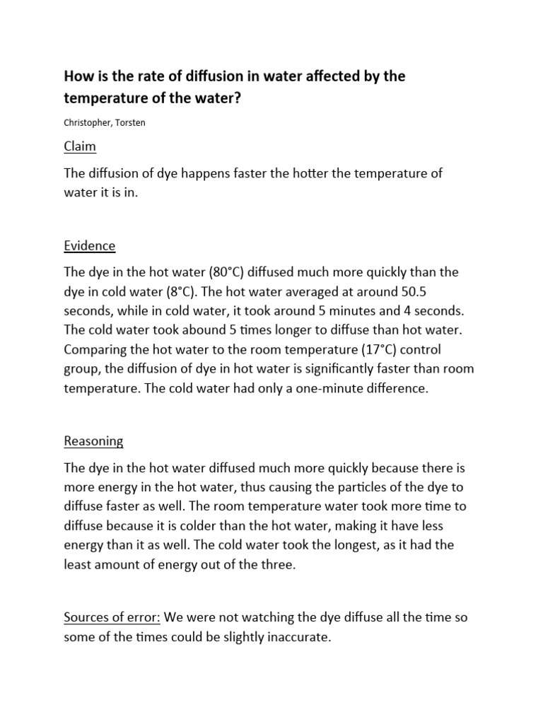 Conclusion Science Diffusion Lab | PDF