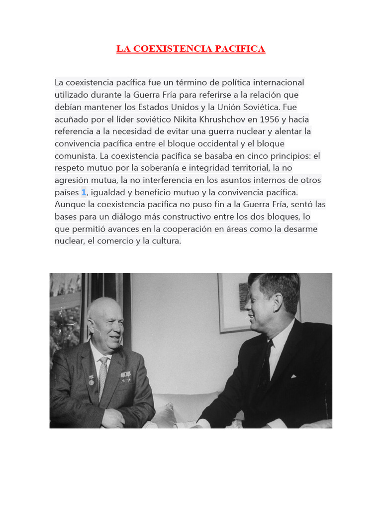 La Coexistencia Pacifica | PDF | pacto de Varsovia | OTAN