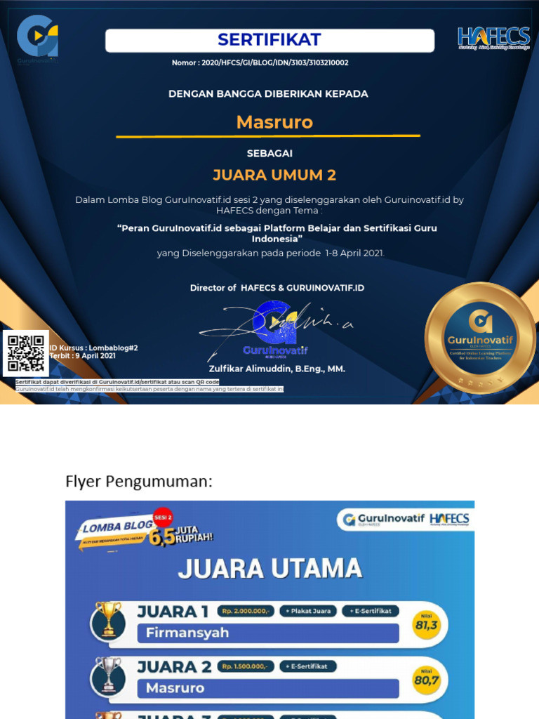 Juara Lomba Blog GuruInovatif | PDF