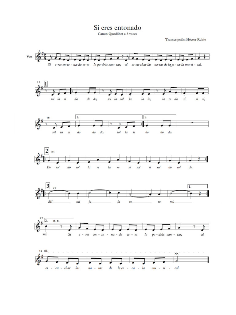 Si Eres Entonado - Voz | PDF
