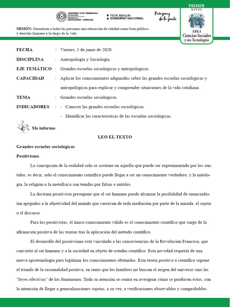 C. Soc. - Antrop y Sociol 1 N Viernes 5 de Junio | PDF | Sociología ...