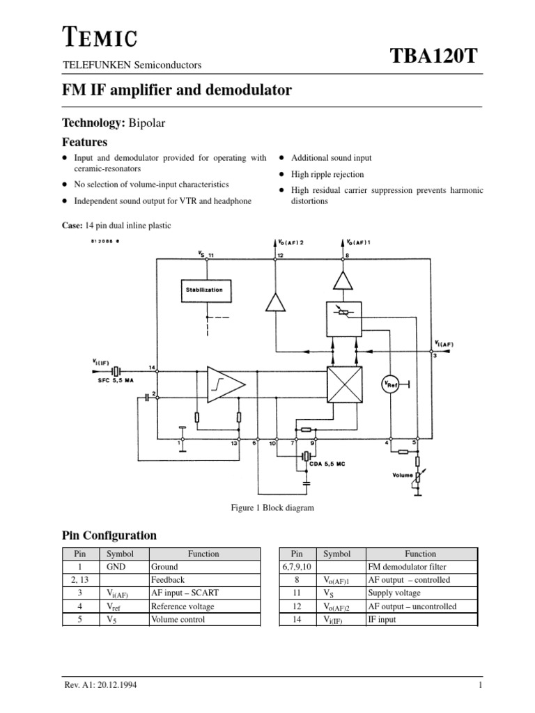 TBA120T | PDF | Amplifier | Electrical Components