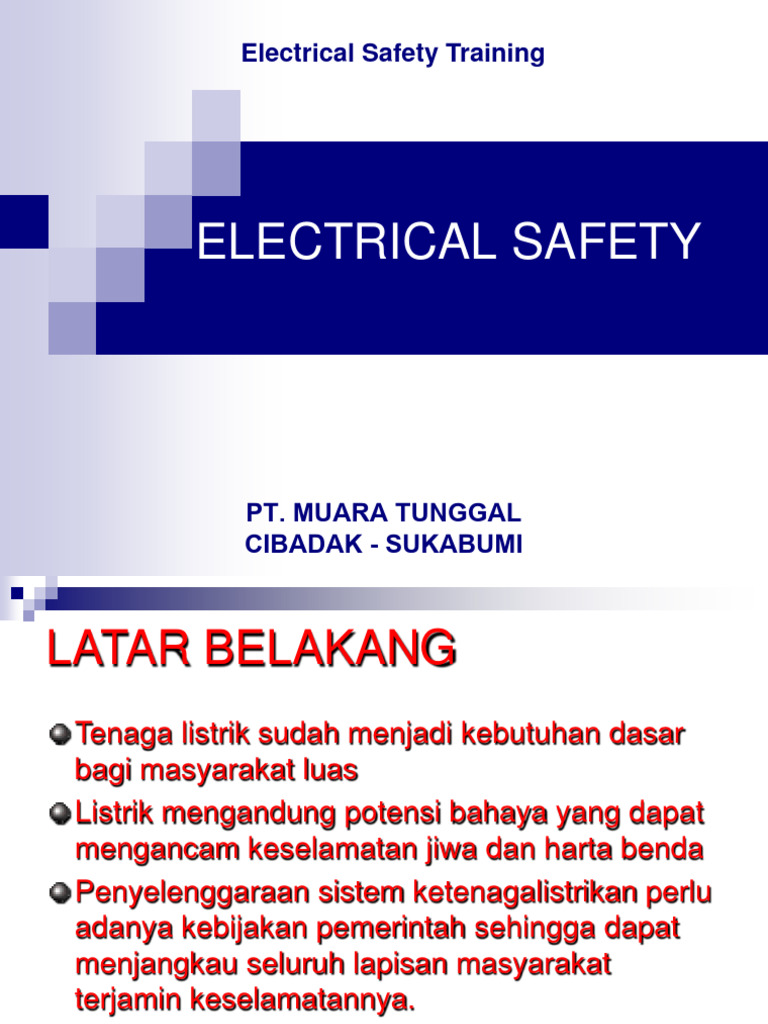 PPM - 10 - Materi Electrical Safety - Hartoyo | PDF