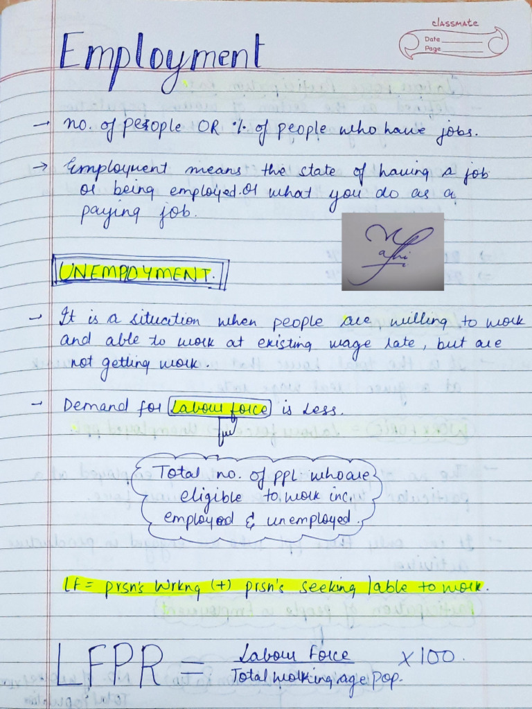 Ied Employment Handwritten Notes ? | PDF