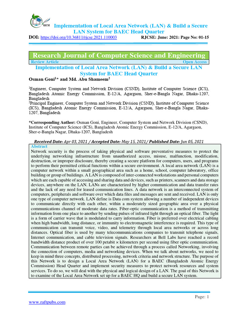 Implementation of Local Area Network LAN Build A S | PDF | Computer Network | Information Security