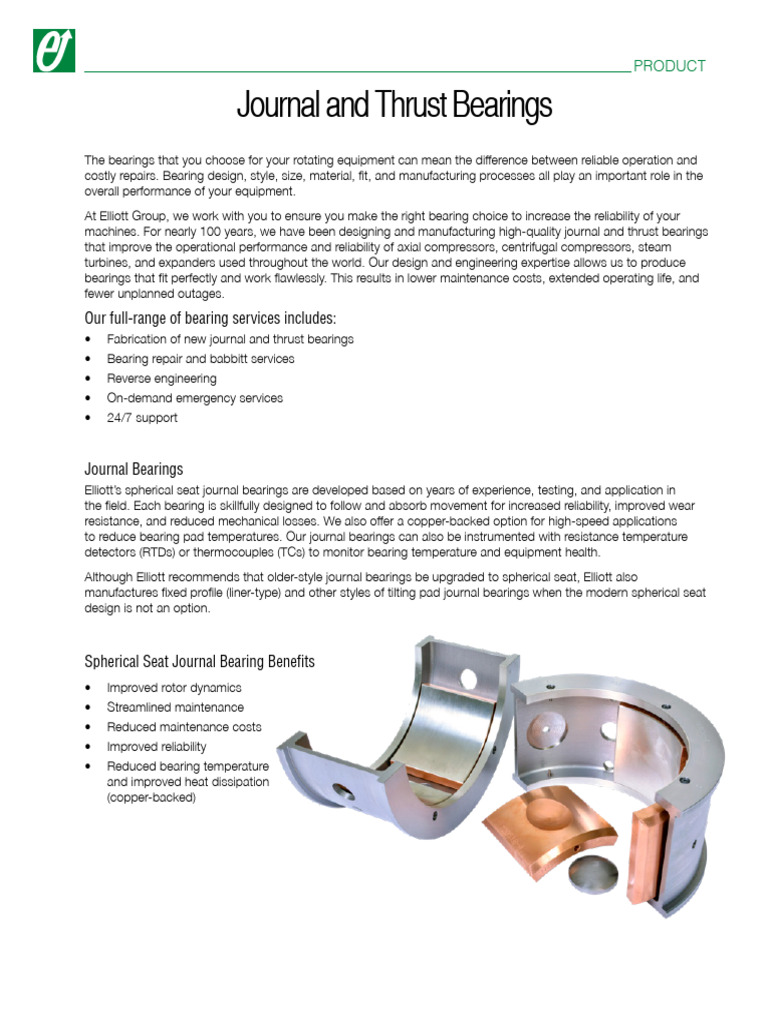 Journal-And-Thrust-Bearings (Elliot) | PDF | Bearing (Mechanical) | Reliability Engineering