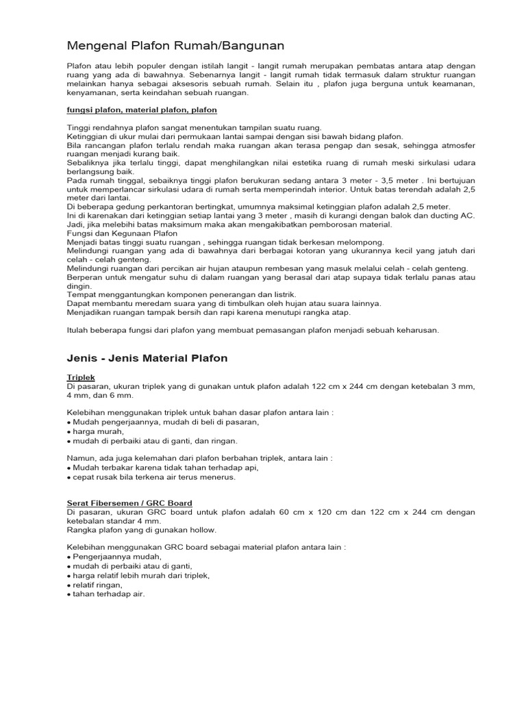 Mengenal Plafon | PDF