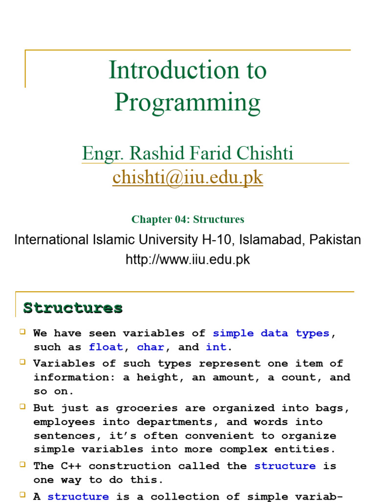 Ch04 Structures | PDF | Namespace | Integer (Computer Science) Ch04 Structures | PDF | Namespace | Integer (Computer Science)