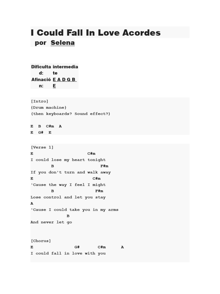 I Could Fall in Love Selena | PDF