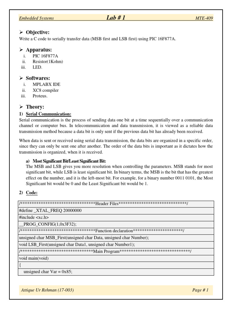 Lab # 1 | PDF | Bit | Computing