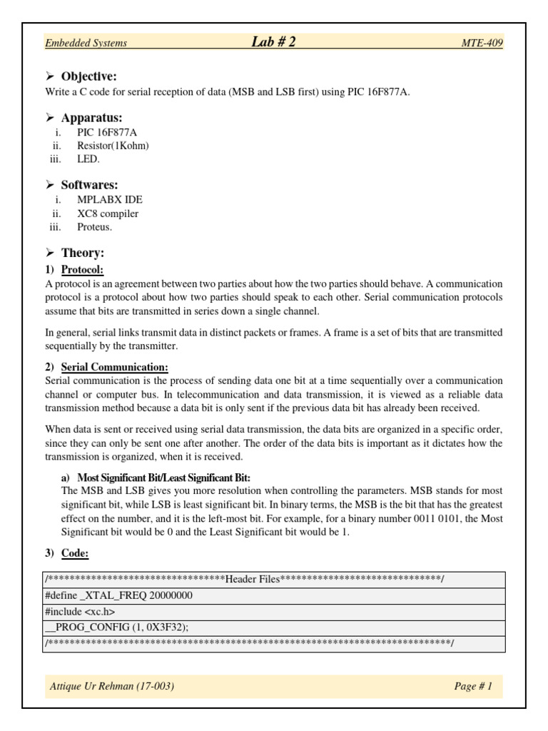 Lab # 2 | PDF | Bit | Computer Engineering