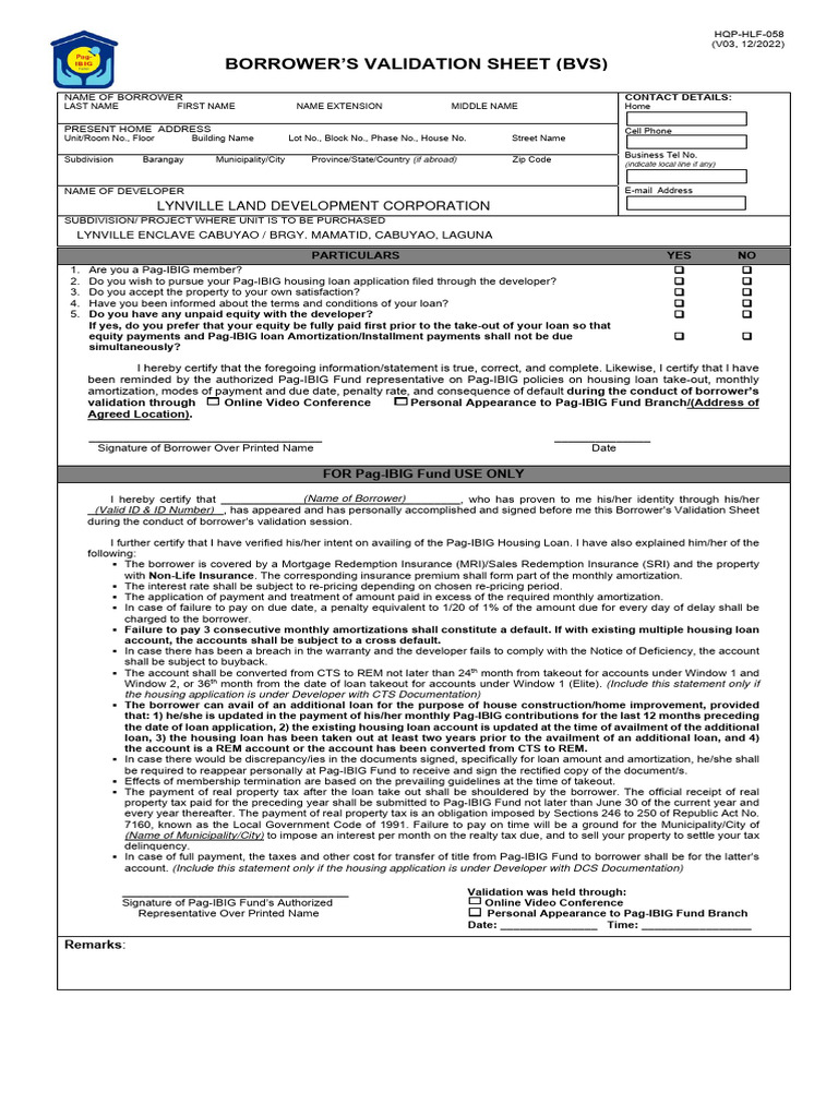 New Borrowers Validation Sheet | PDF | Loans | Property Tax