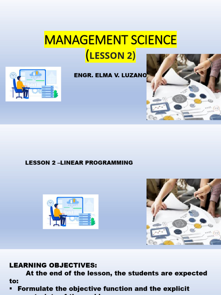 Lesson 2 Linear Programming | PDF | Linear Programming | Mathematical Optimization