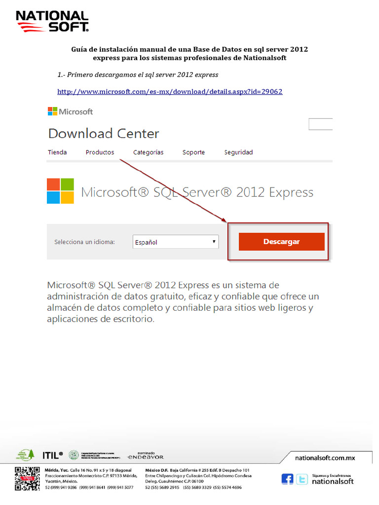 Instalación SQL Server 2012 Express | PDF | Servidor SQL de Microsoft ...