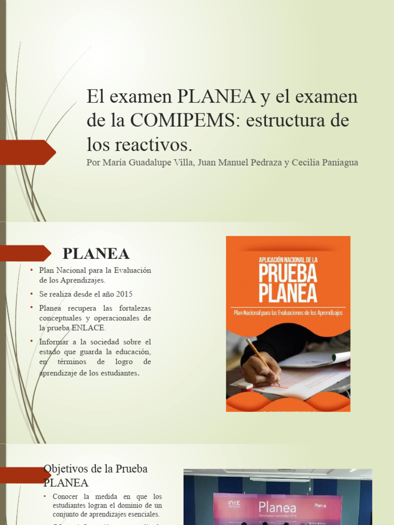 El Examen PLANEA | PDF | Evaluación | Matemáticas