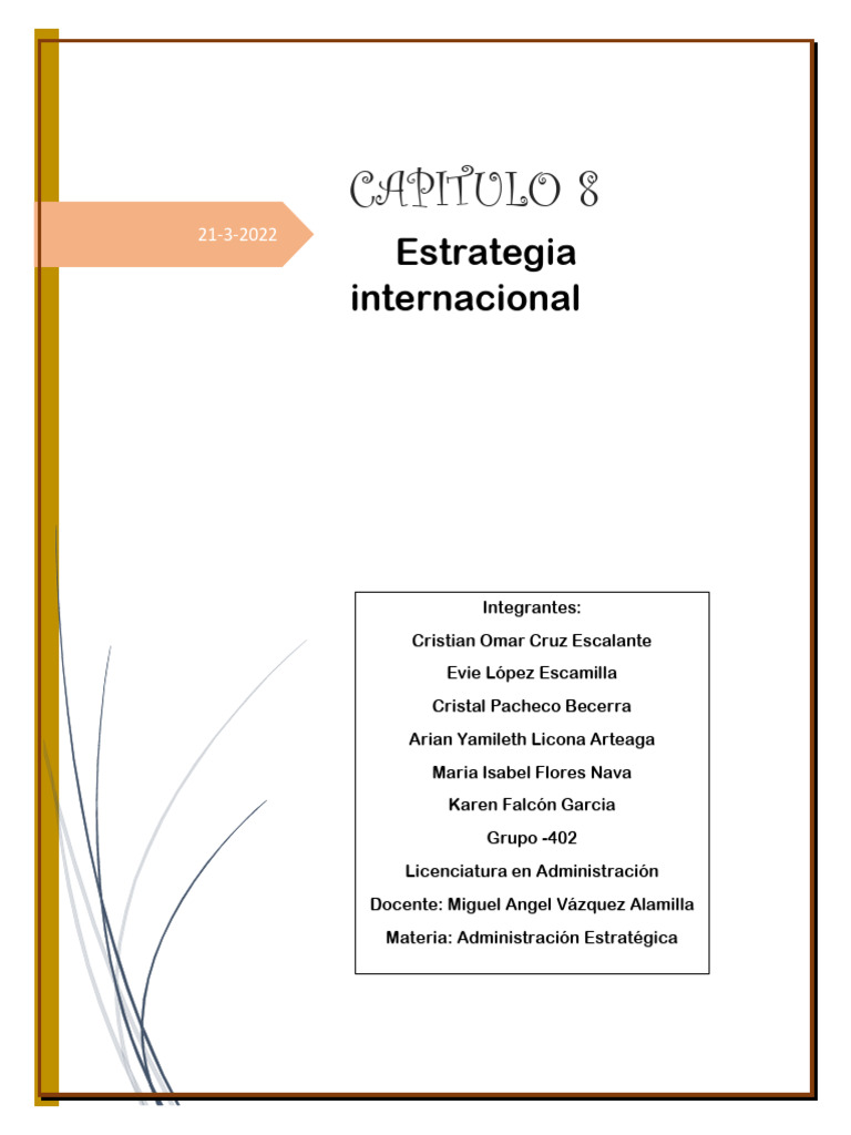 Resumen Capitulo - 8 | PDF | Corporación multinacional | Exportaciones