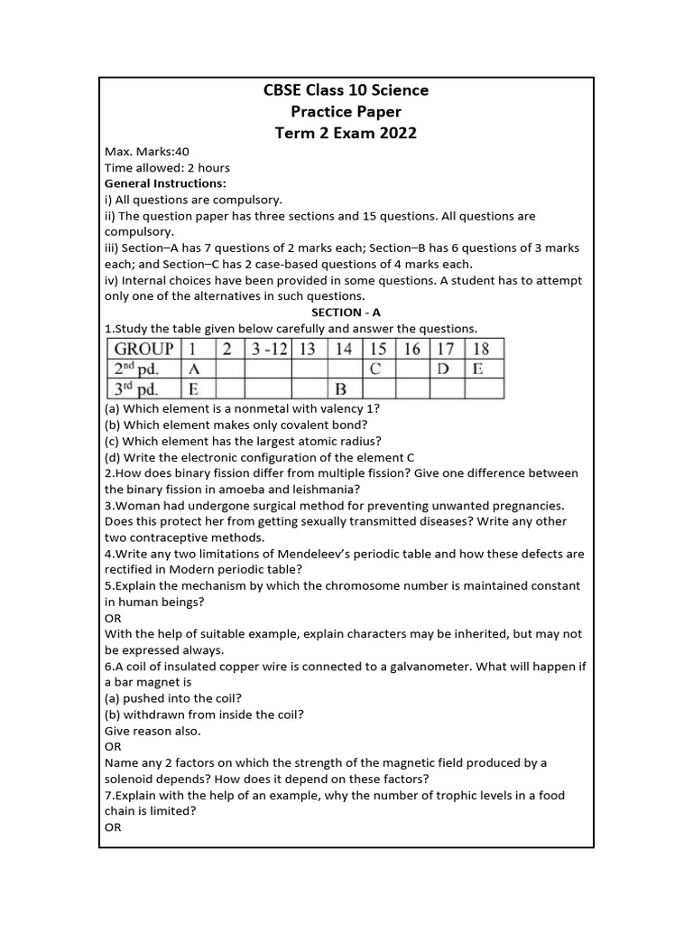Science Practice Paper | PDF | Fuse (Electrical) | Electrical ...