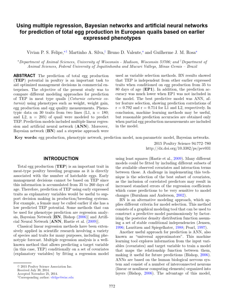 Using Multiple Regression Bayesian Networks And Artificial Neural Networks 2015 Pdf