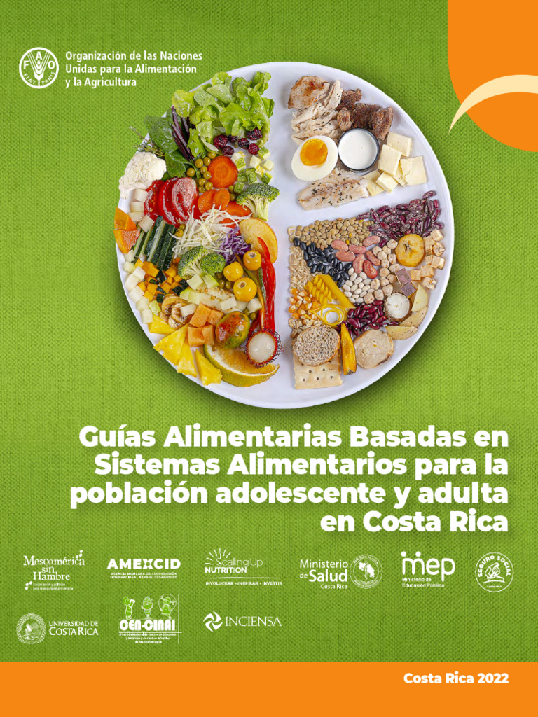 Guias Alimentarias 2022 Docs GABSA FAO-Min-Salud Adultos-Libro | PDF | Alimentos | Costa Rica