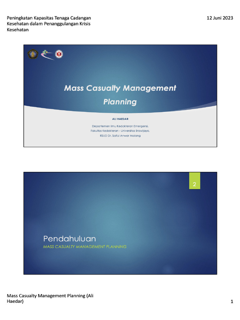 Mass Casualty Management Planning | PDF