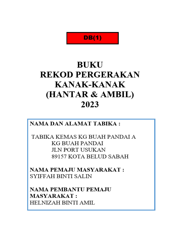 Rekod Pergerakan Keluar Masuk | PDF