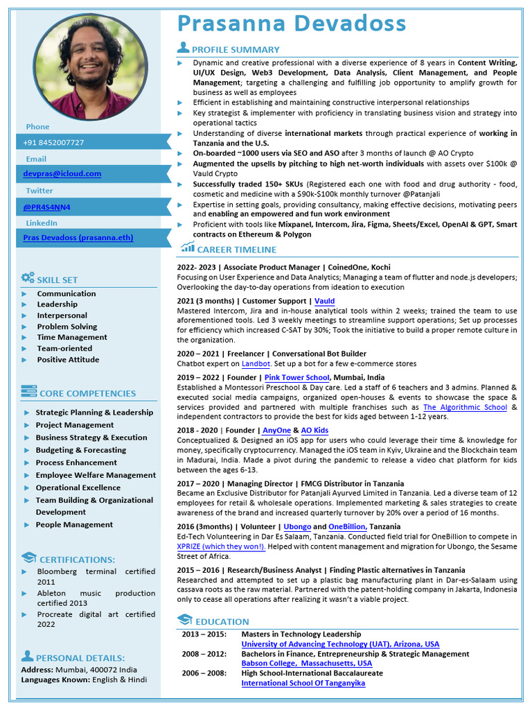 Prasanna Resume Aug - 23 | PDF | Business | Computing