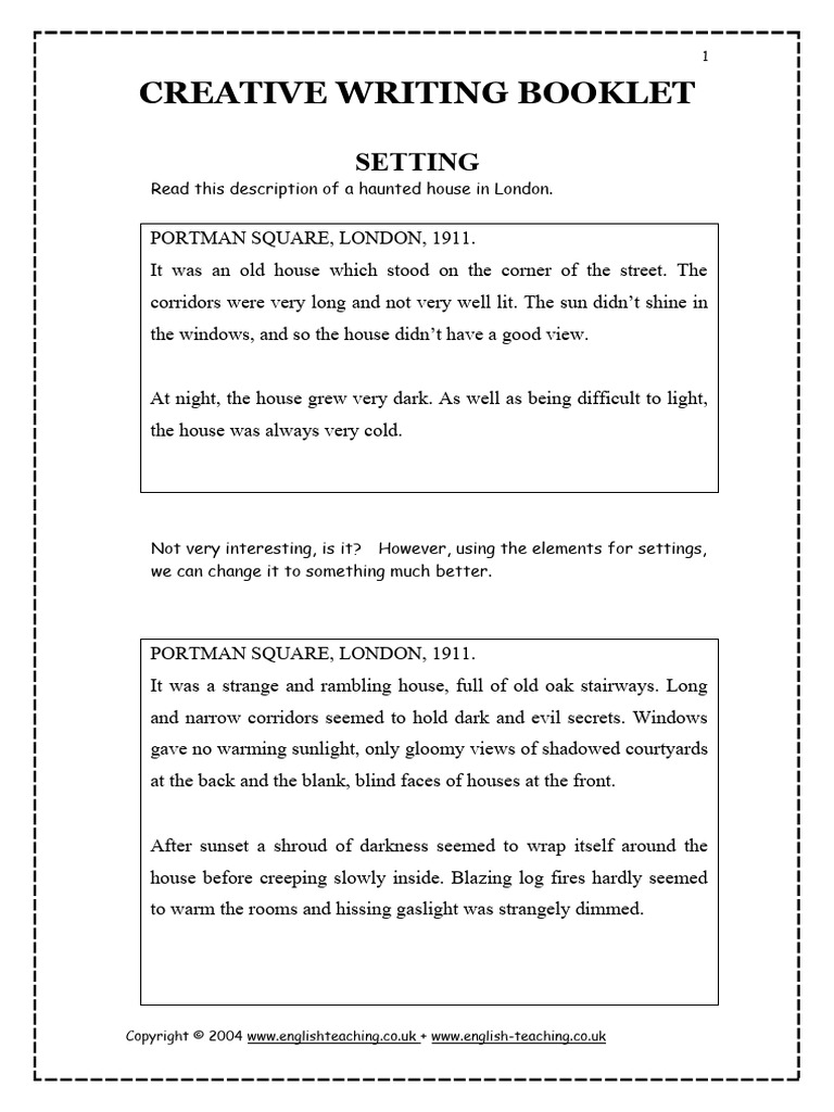Creative Writing Activities | PDF | Home & Garden