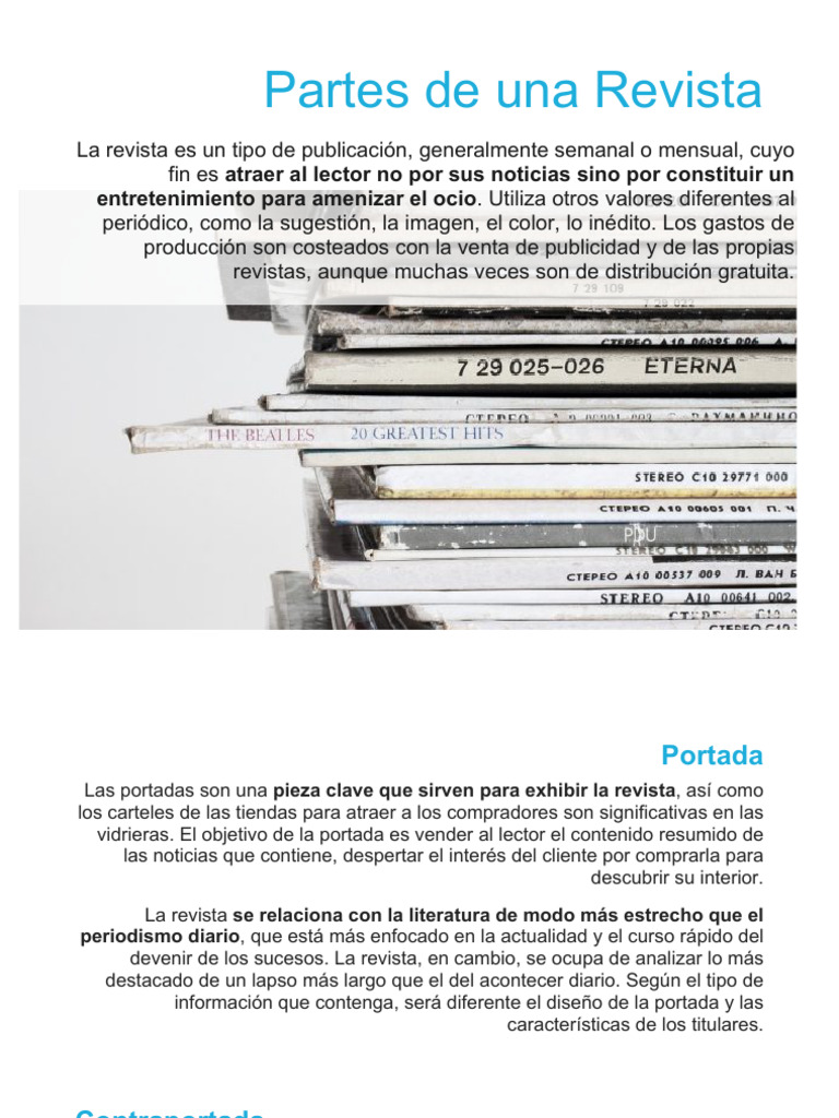 Partes de una Revista | PDF | Revistas | Periódicos