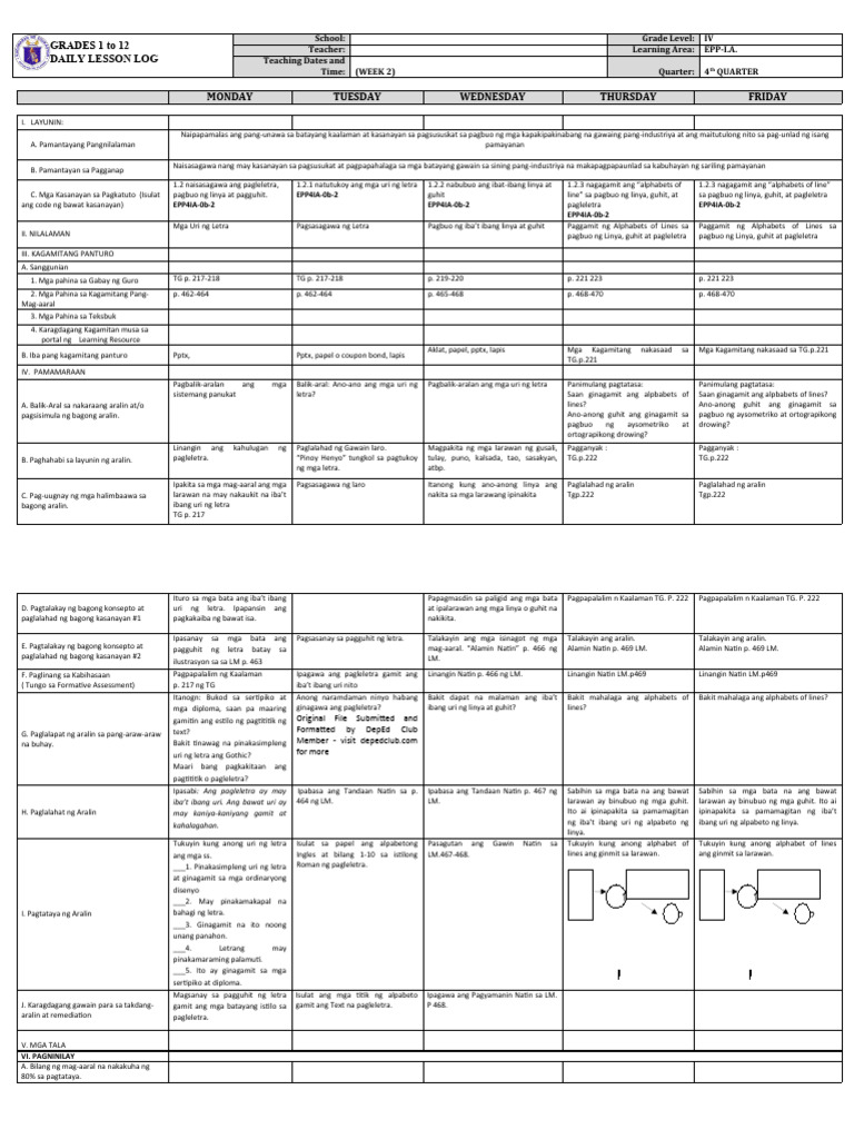 DLL - Epp 4 - Q4 - W2 | PDF DLL - Epp 4 - Q4 - W2 | PDF