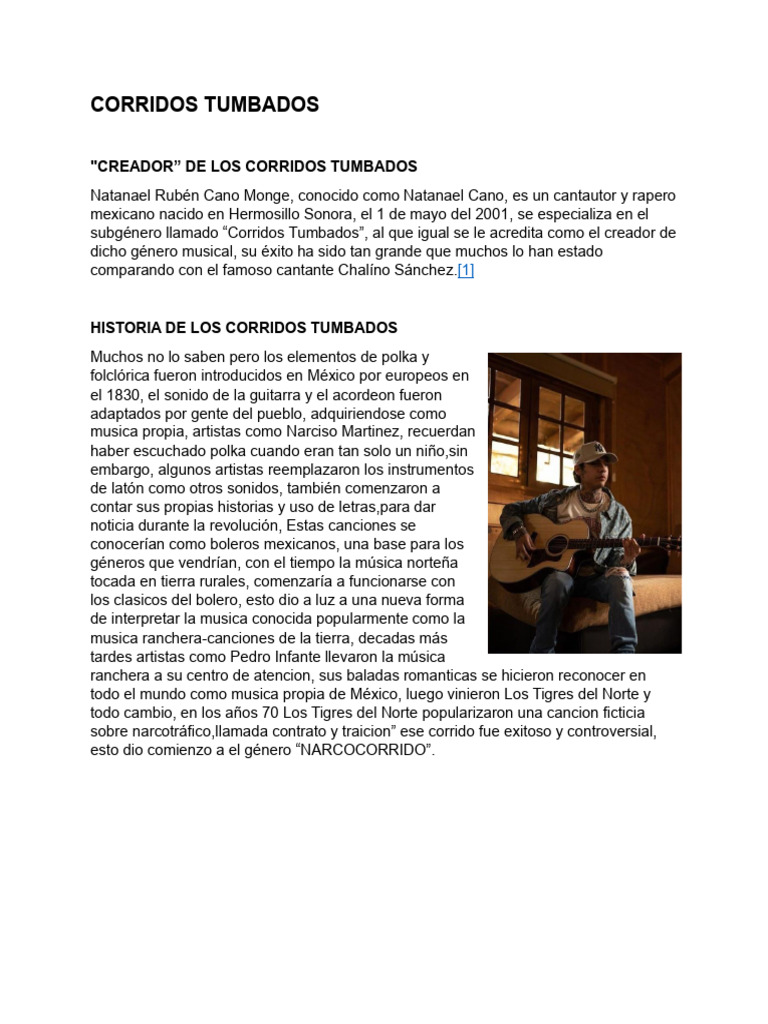 "Creador" de Los Corridos Tumbados | PDF | Corrido | México