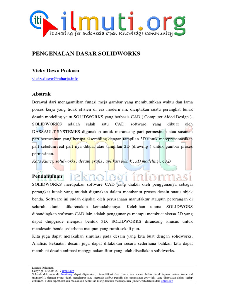 Pengenalan Dasar Solidworks | PDF | Seni