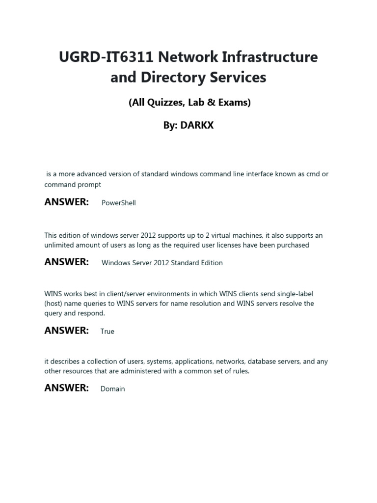 Windows Network Infrastructure Overview | PDF | Computer Network ...