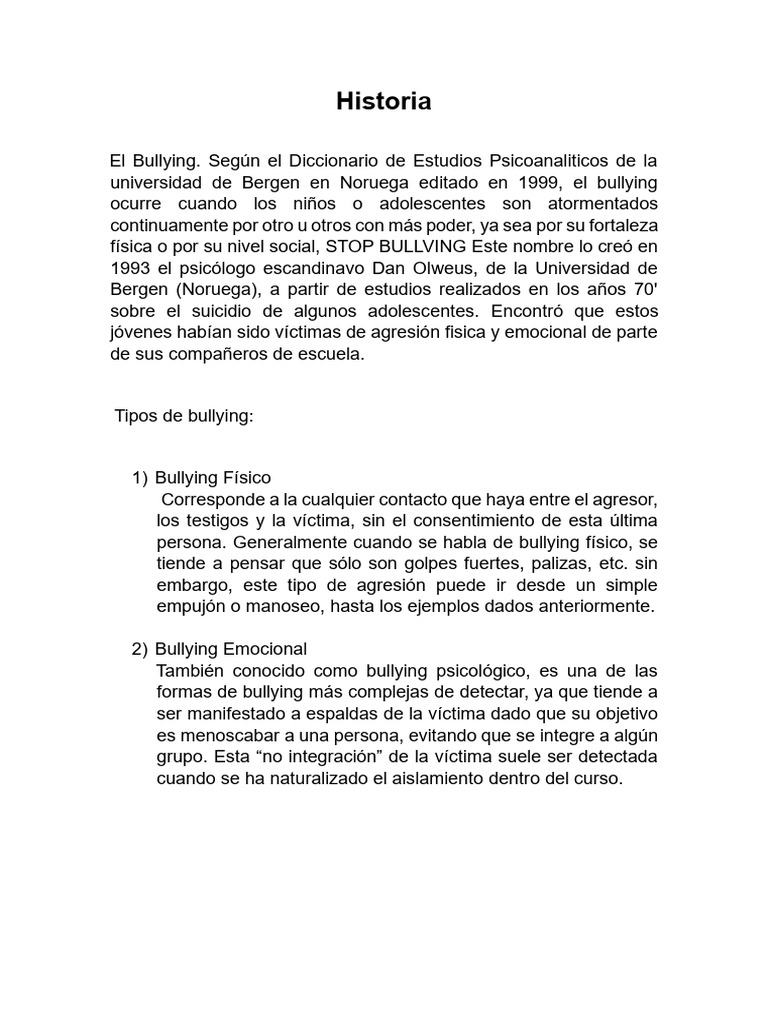 El Bullying | PDF | Ciencias del comportamiento | Psicología Social