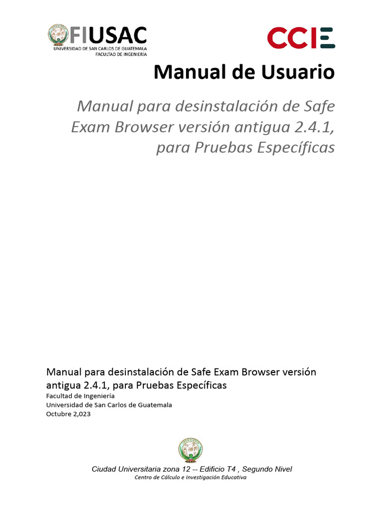 Manual para Desintalar SEB Pruebas Especificas | PDF | Software | Programa de computadora