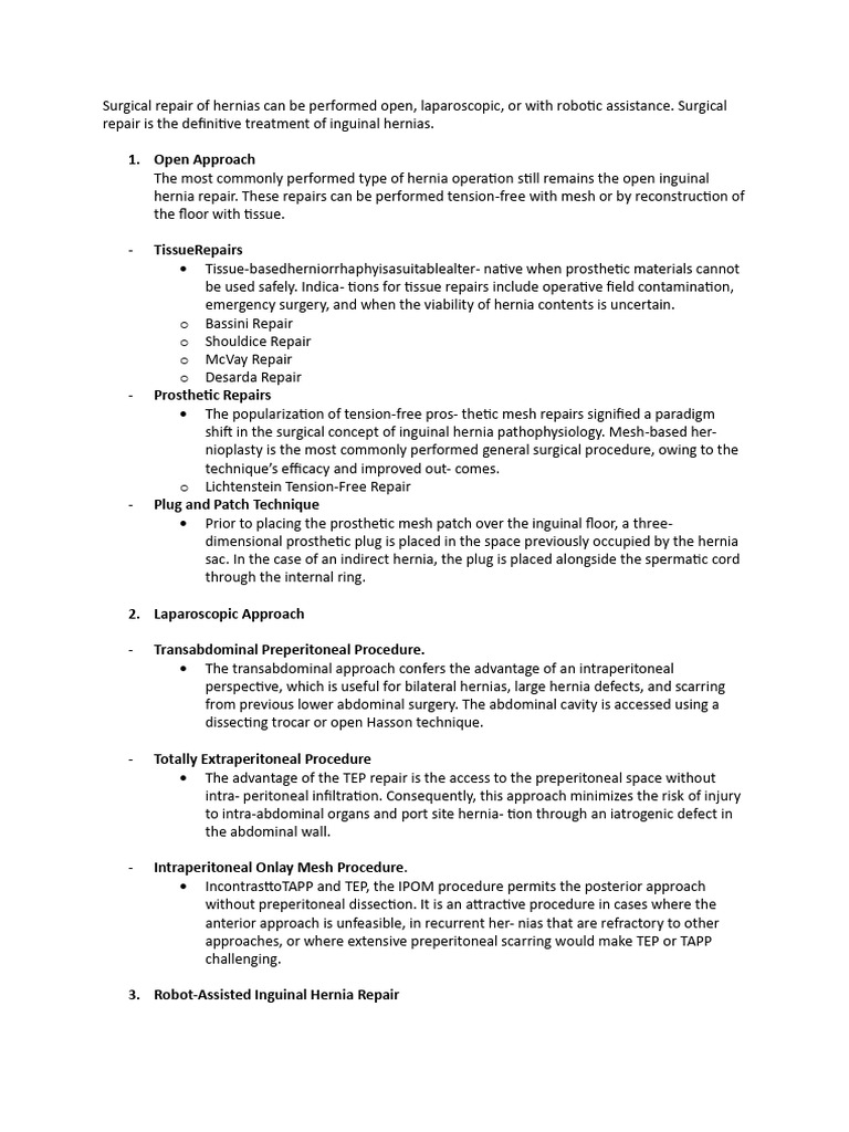 Inguinal Hernia - Surgical Management | PDF | Medical Specialties | Surgery