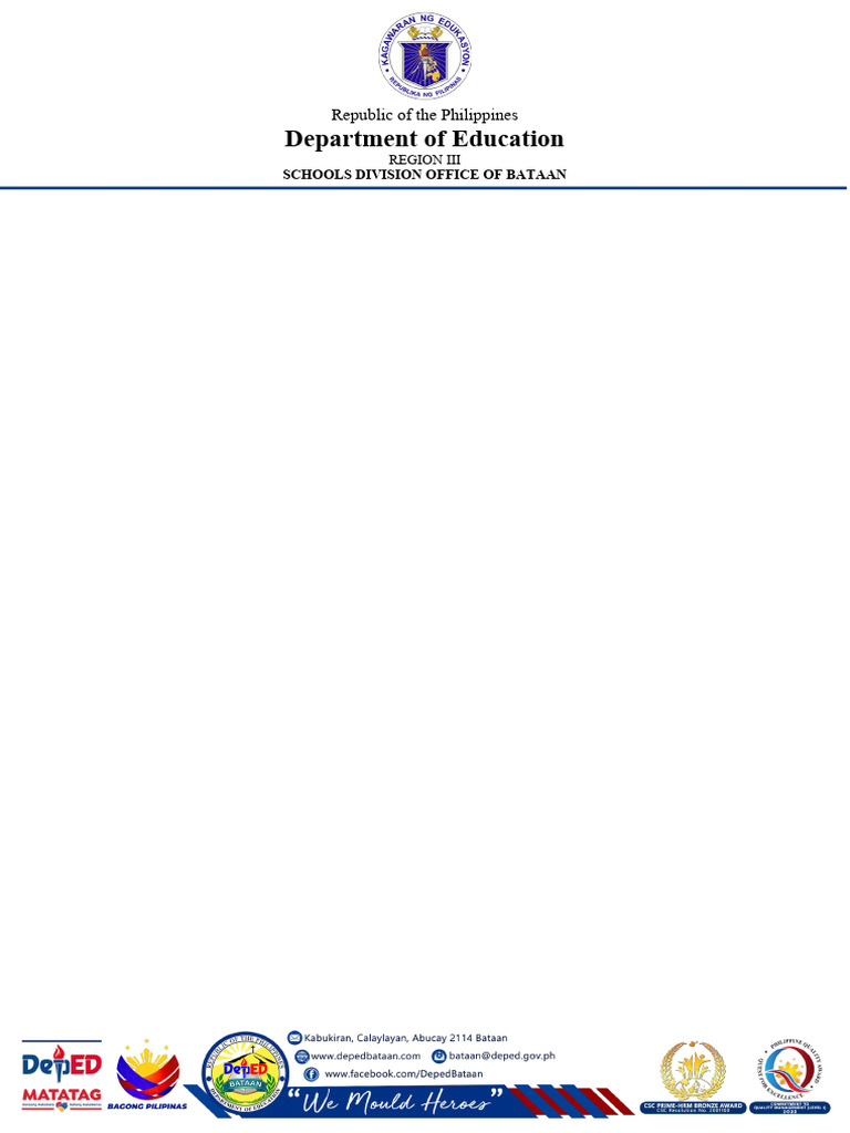 New Header Footer Deped Bataan | PDF