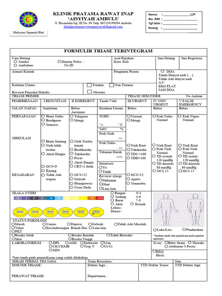 FORMULIR TRIASE TERINTEGRASI | PDF