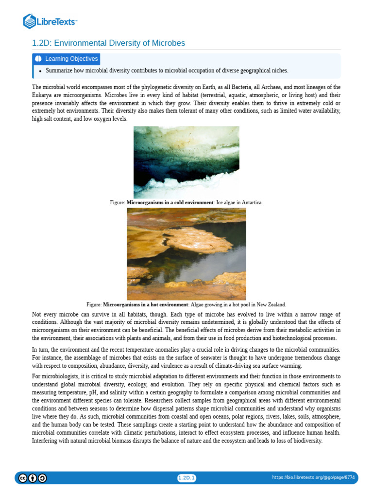1.2D Environmental Diversity of Microbes | PDF | Microorganism ...
