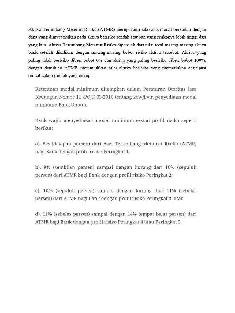 Pengertian dan Perhitungan ATMR | PDF